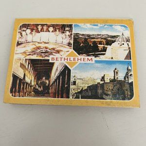 Office | 1 Vintage Jerusalem And Bethlehem Post Cards Joined Together ...